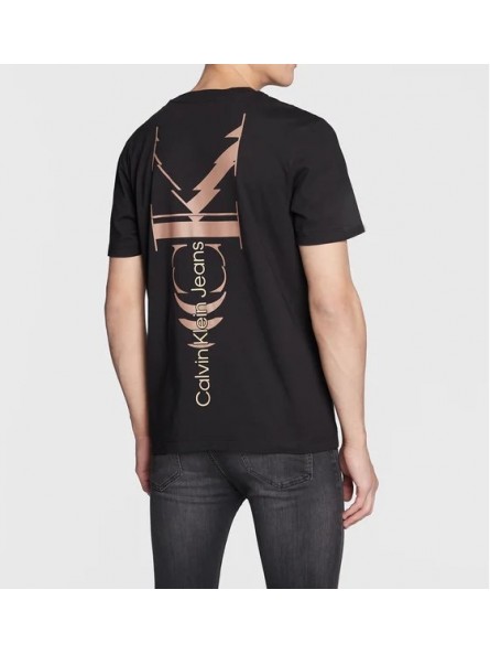 Camiseta Calvin Klein glitched negra